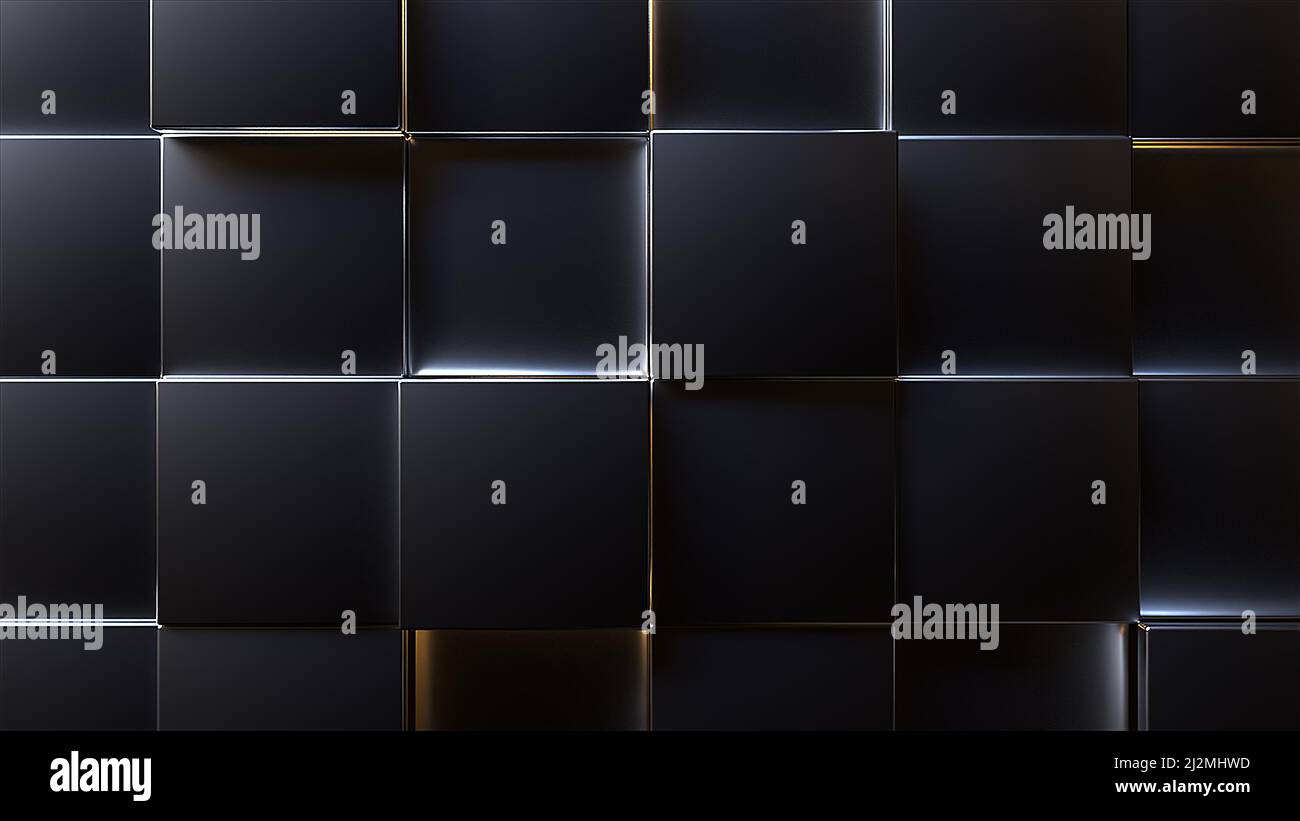 Black blocks with lights. Computer generated 3d render Stock Photo - Alamy