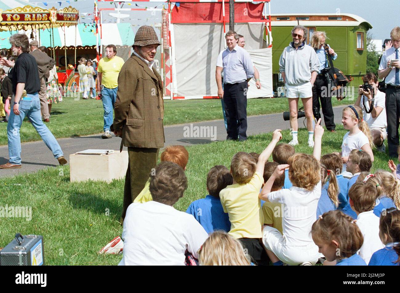 David Jason playing the role of Pop Larkin during the filming of "The ...