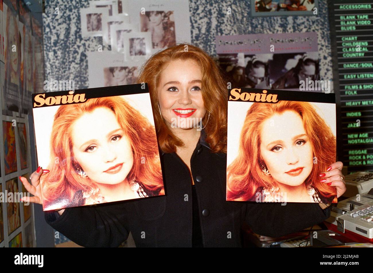 Pop star Sonia signing copies of her album 'Sonia' in Reading. 8th ...