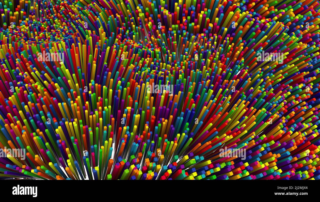 Colorful surface of rectangles. Computer generated 3d render Stock ...