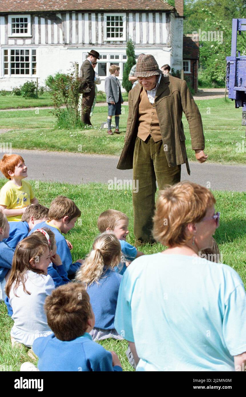 David Jason playing the role of Pop Larkin during the filming of "The ...