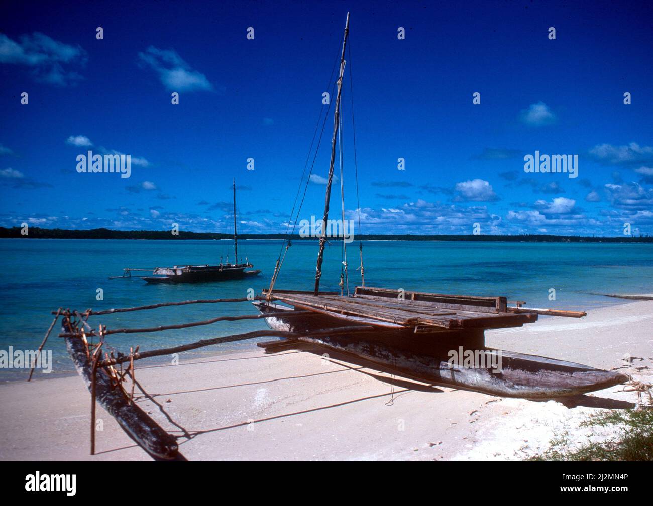 Traditional craft or pirogues, New Caledonia, 1970 Stock Photo - Alamy