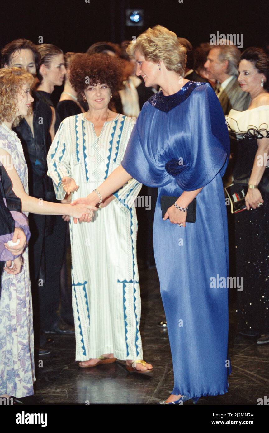 HRH The Princess of Wales, Princess Diana, attends the First Night of ...