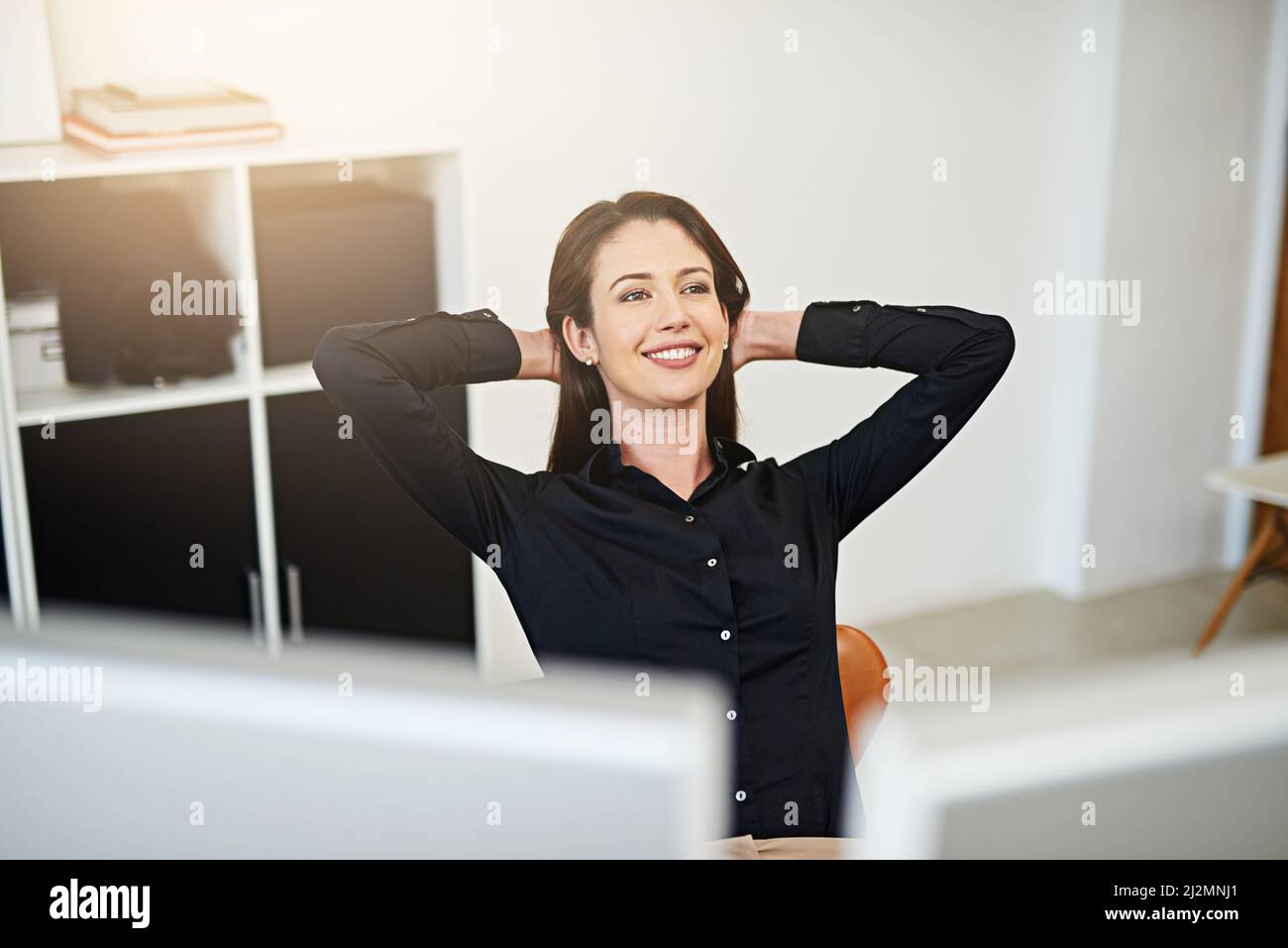 Finding the balance between work and rest. Shot of a young ...