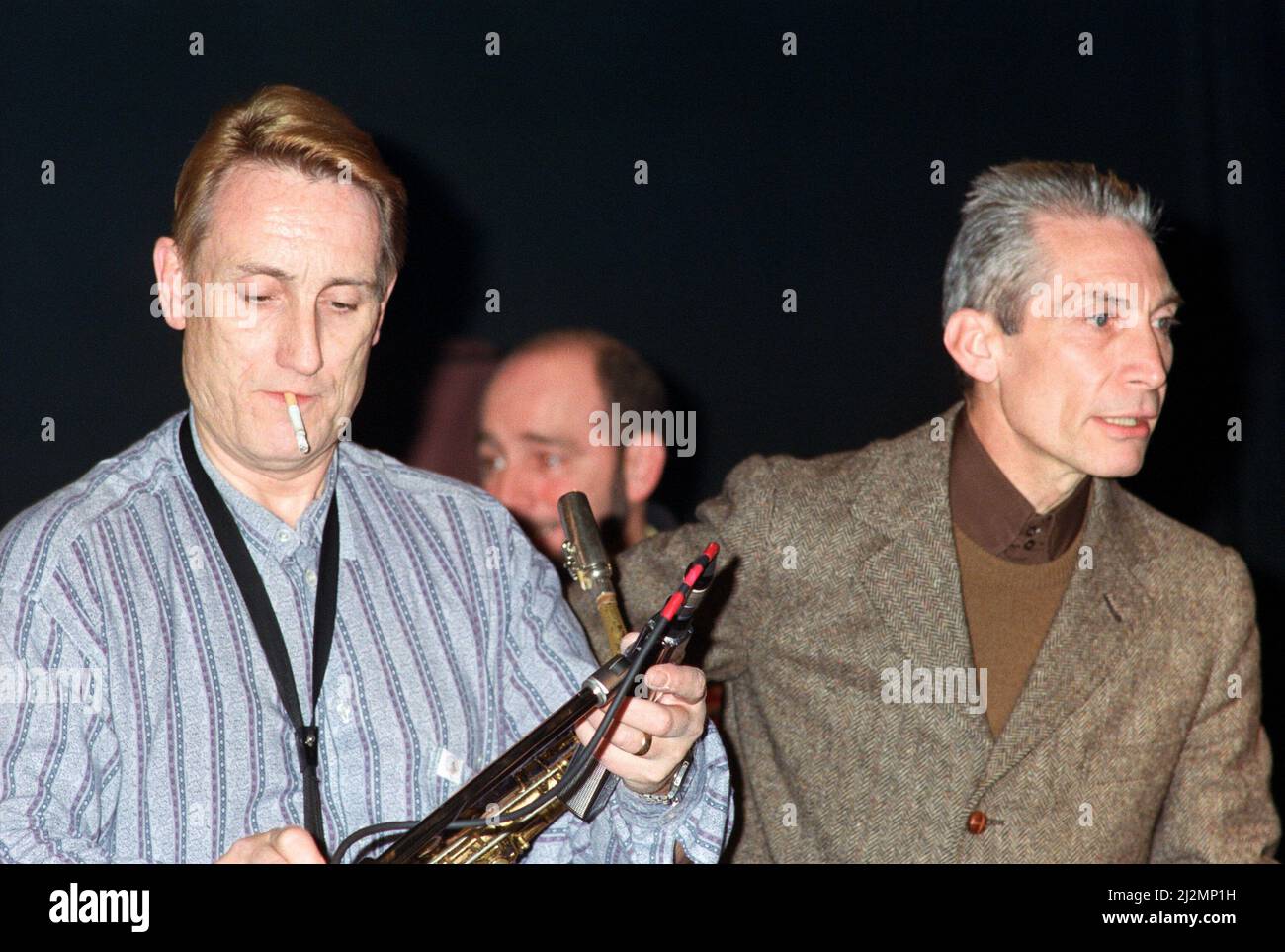 Charlie Watts, The Rolling Stones drummer (right), at Ronnie Scott's ...