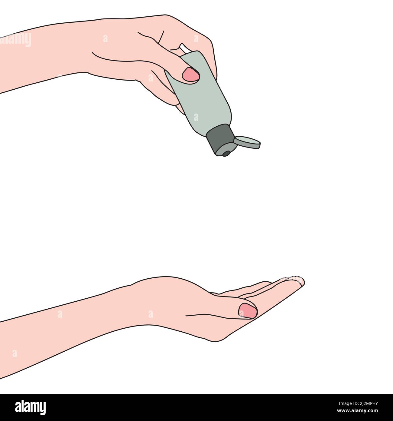 hand sign of pouring something with bottle in hand, vector illustration ...
