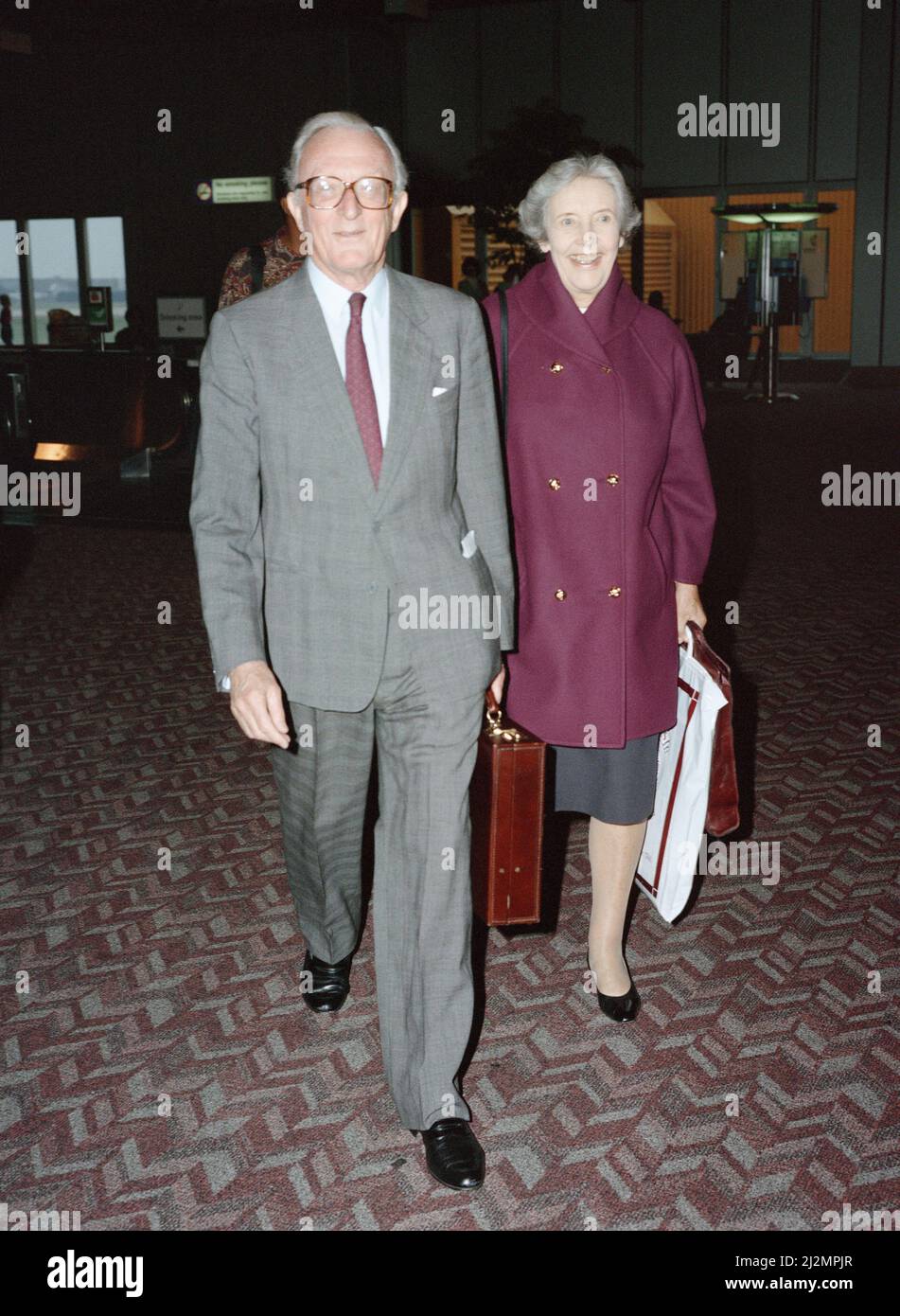 Lord and Lady Carrington arrive at Heathrow Airport, London.October ...