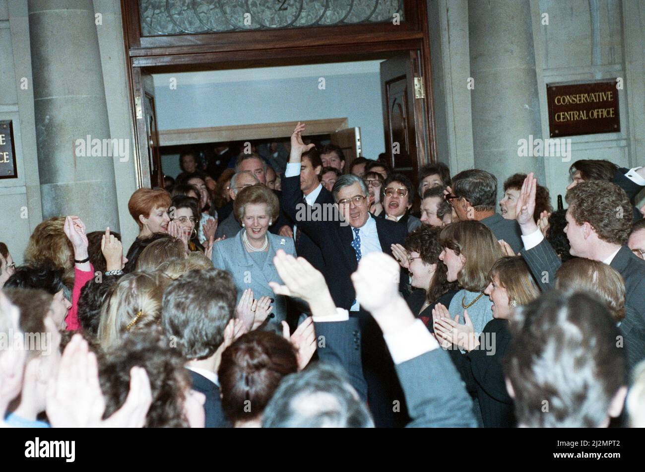 Prime Minister Margaret Thatcher and Kenneth Baker at Conservative ...