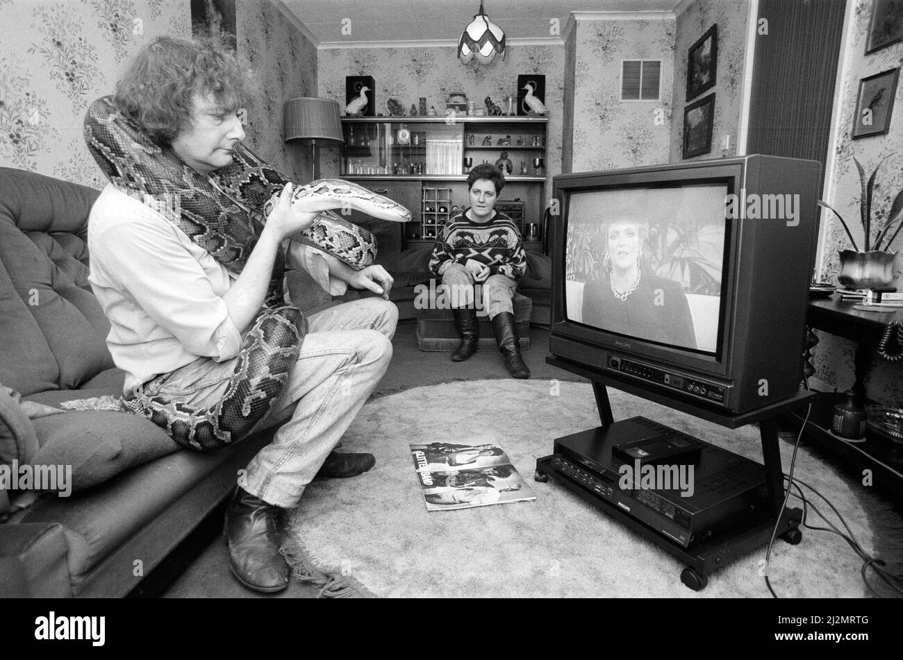 When snake lover Tony Griffiths settles down to watch TV with Monty ...