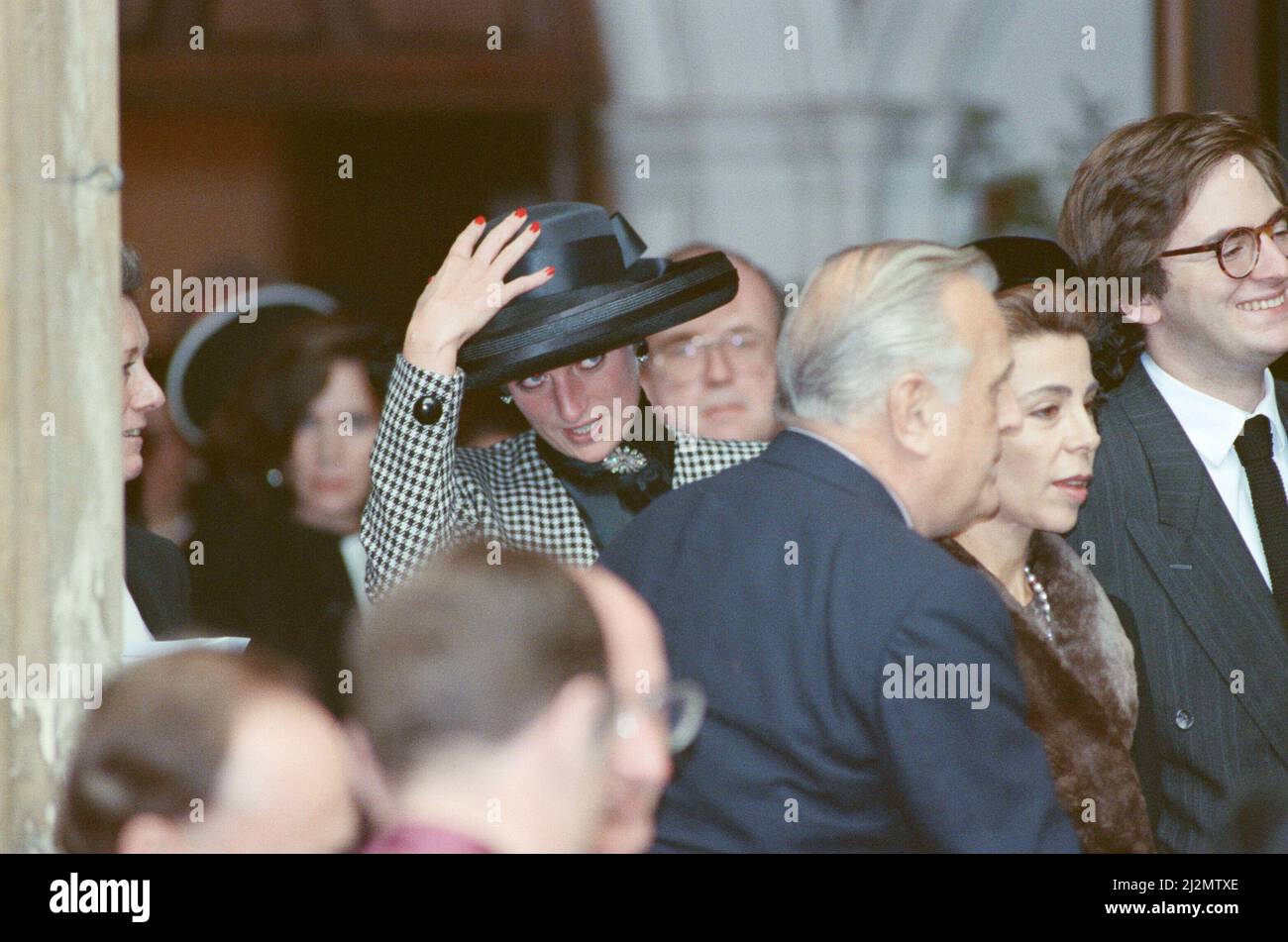HRH The Princess of Wales, Princess Diana, attends a memorial service ...