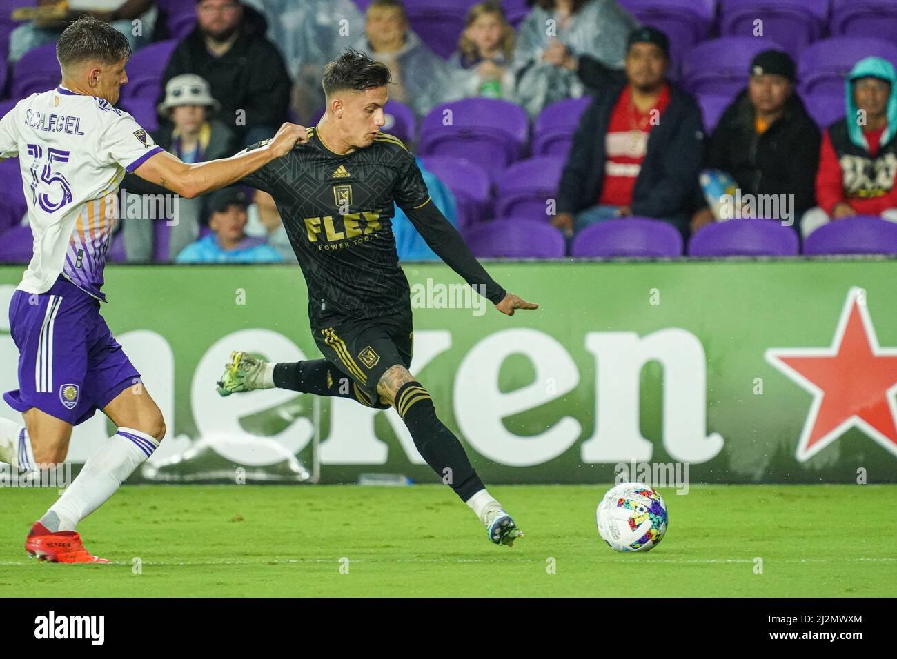 Orlando, Florida, USA, April 2, 2022, LAFC forward Brian Rodriguez #17 ...
