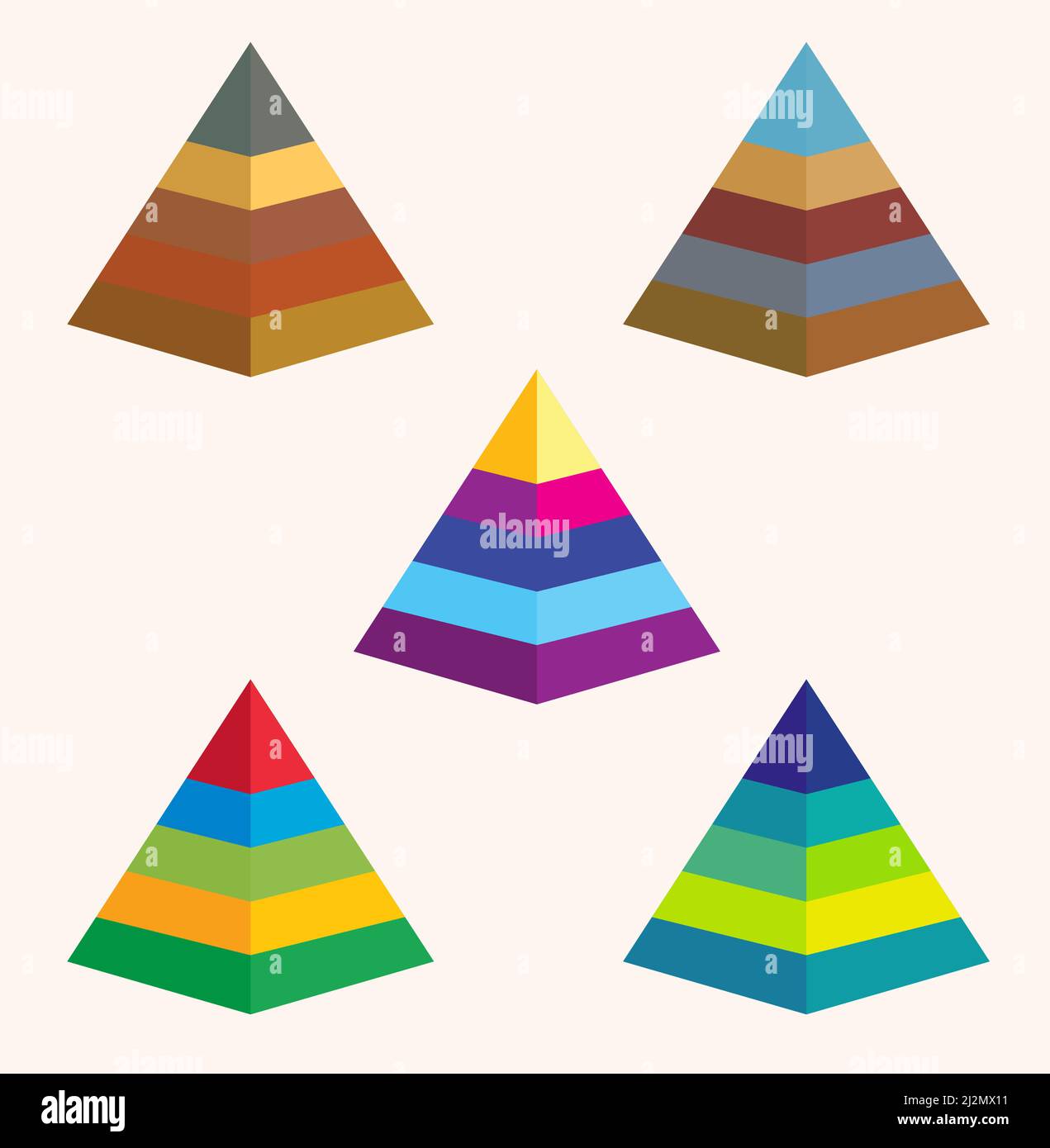 Colorful Pyramid Icon Set Stock Vector Image & Art - Alamy
