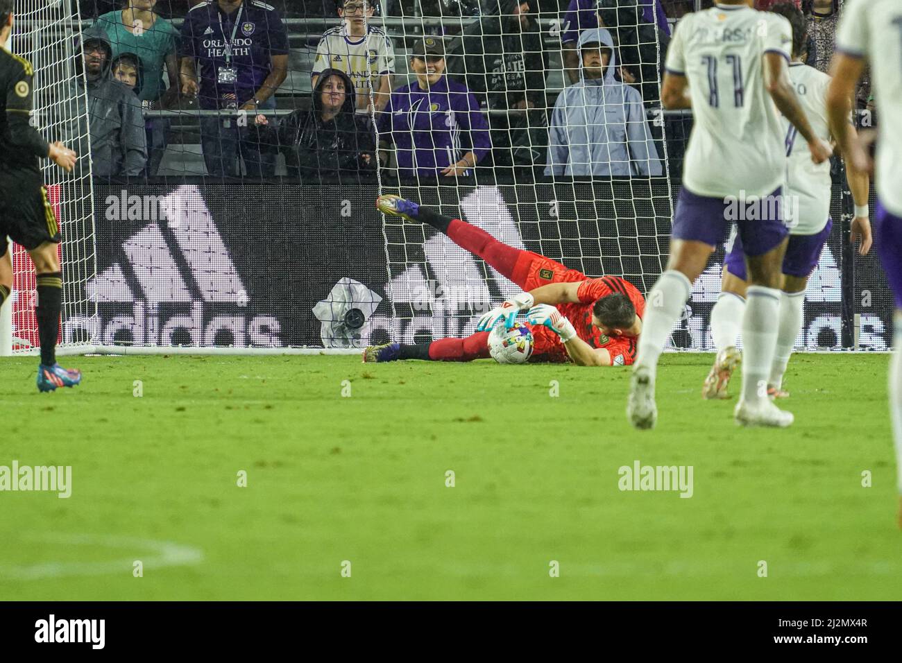 Orlando, Florida, USA, April 2, 2022, LAFC Goalkeeper Maxime Crepeau ...