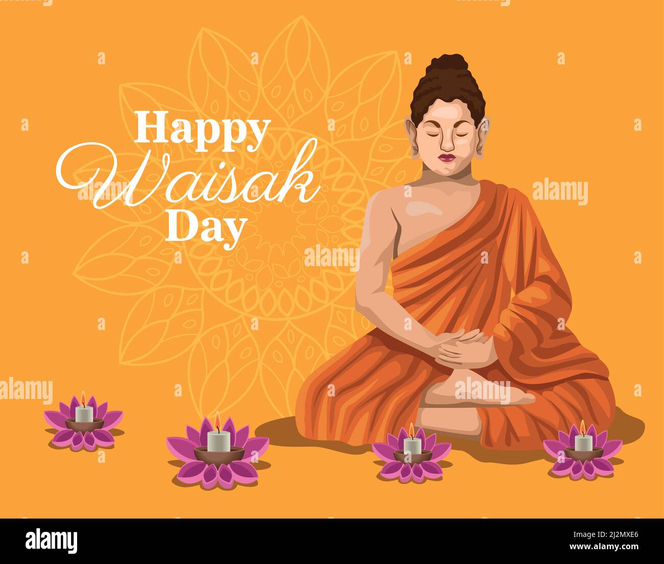 waisak day lettering with buddha Stock Vector Image & Art - Alamy