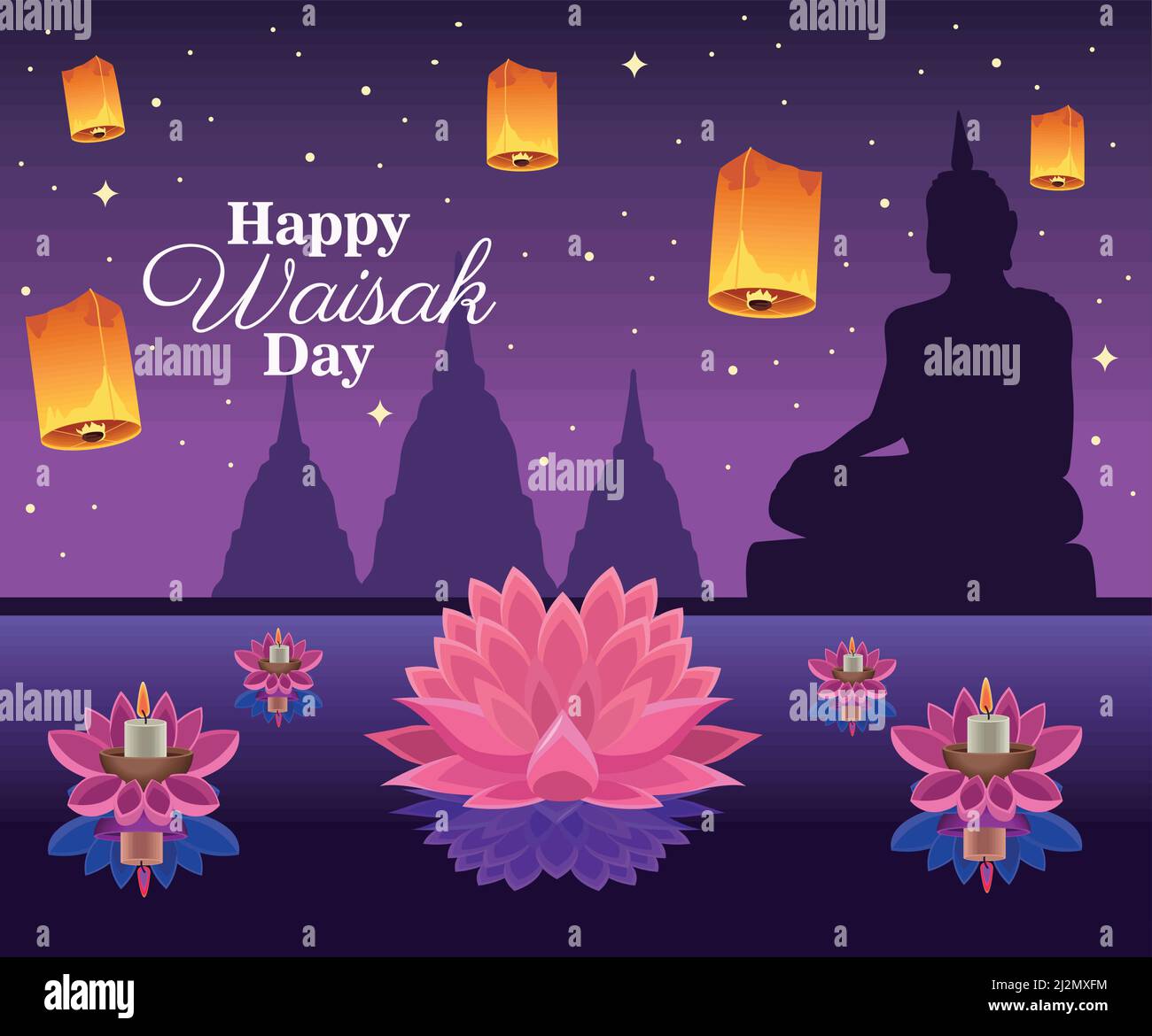 happy waisak day lettering poster Stock Vector Image & Art - Alamy