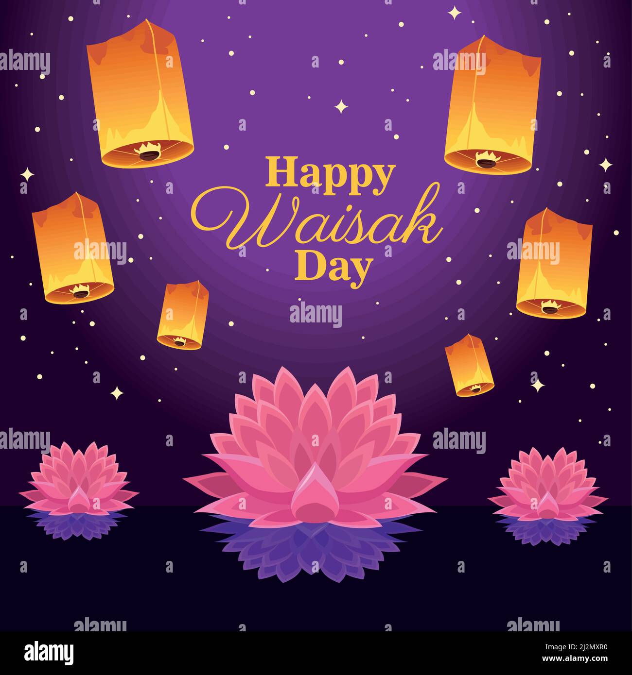 waisak day lettering with lotus Stock Vector Image & Art - Alamy
