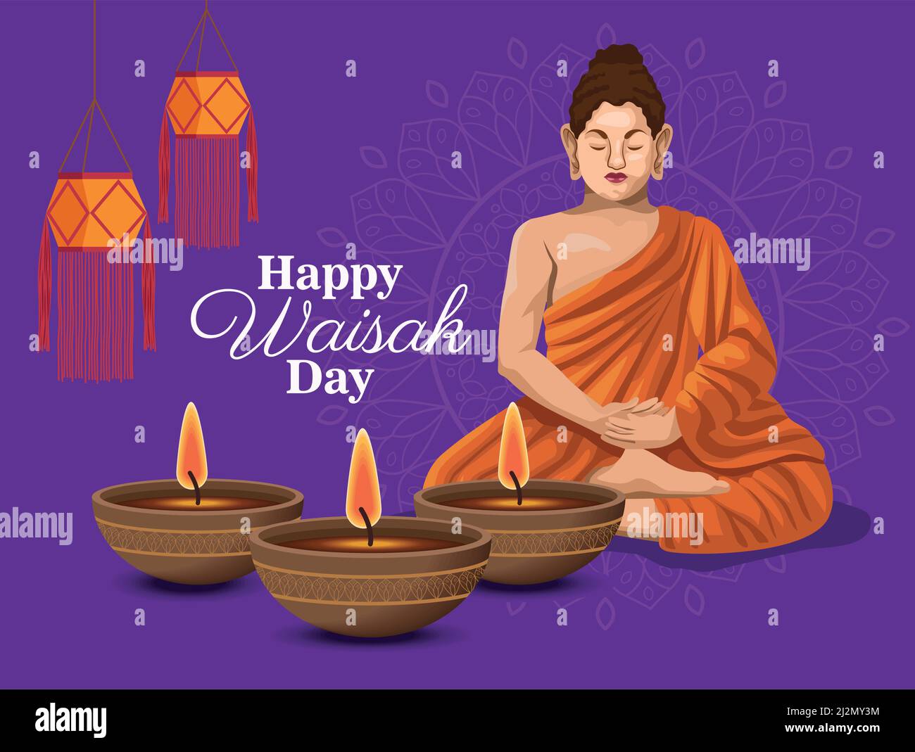 happy waisak day lettering Stock Vector Image & Art - Alamy