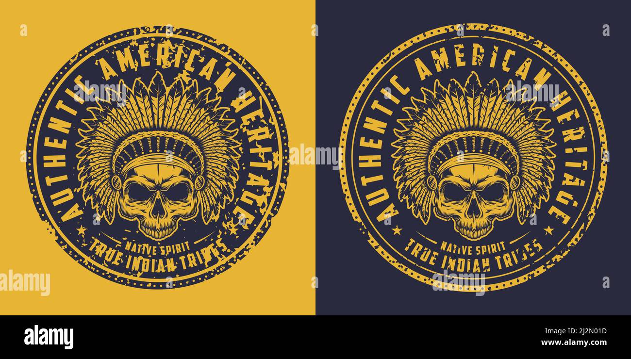 Skull of american indian tribe logo. Vector illustration Stock Vector ...