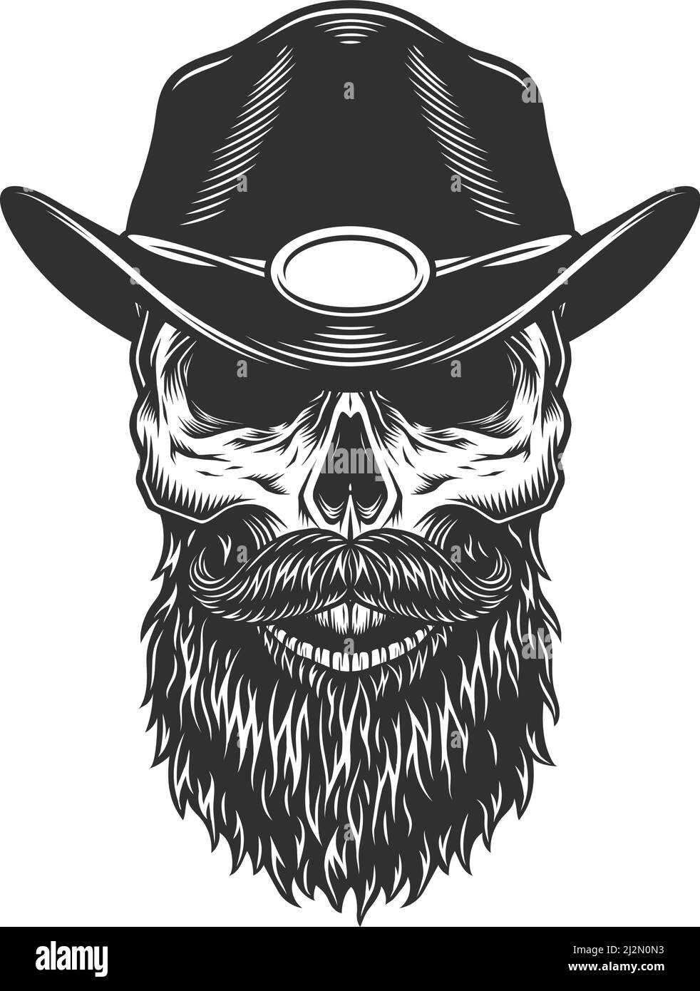 Skull in the sheriff cap. Vector illustration Stock Vector Image & Art ...