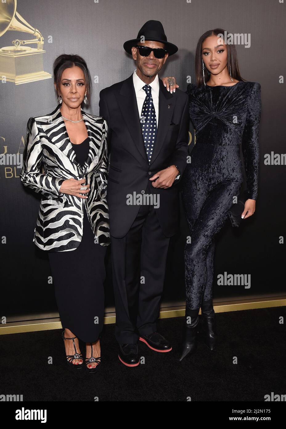 Las Vegas, USA. 02nd Apr, 2022. Lisa Harris, Jimmy Jam and Bella Harris ...