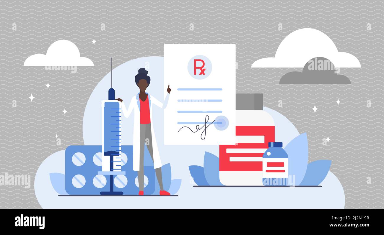 Medical prescription and consultation vector illustration. Cartoon ...