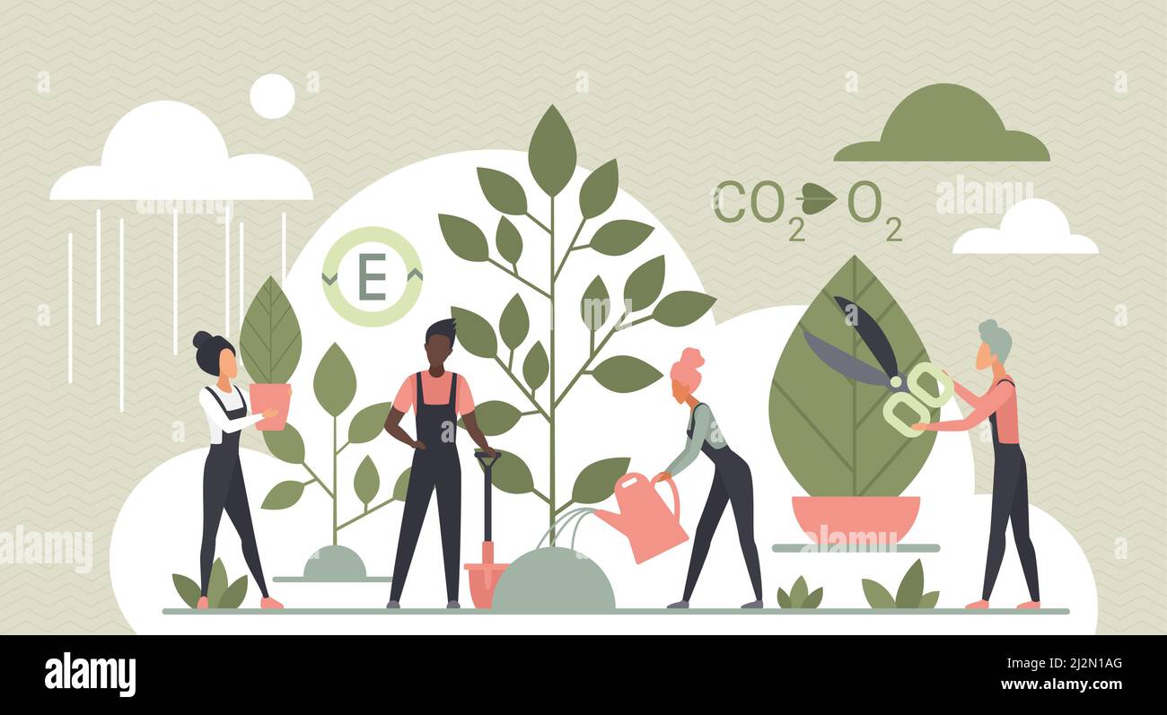 Support for nature and ecology vector illustration. Cartoon community ...