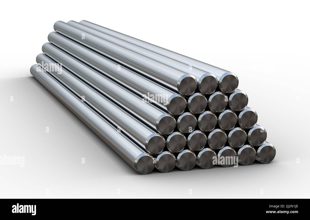 Steel on light background, 3d illustration Stock Photo - Alamy