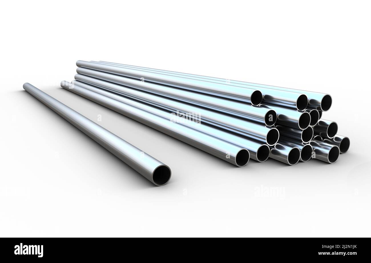 Steel on light background, 3d illustration Stock Photo - Alamy