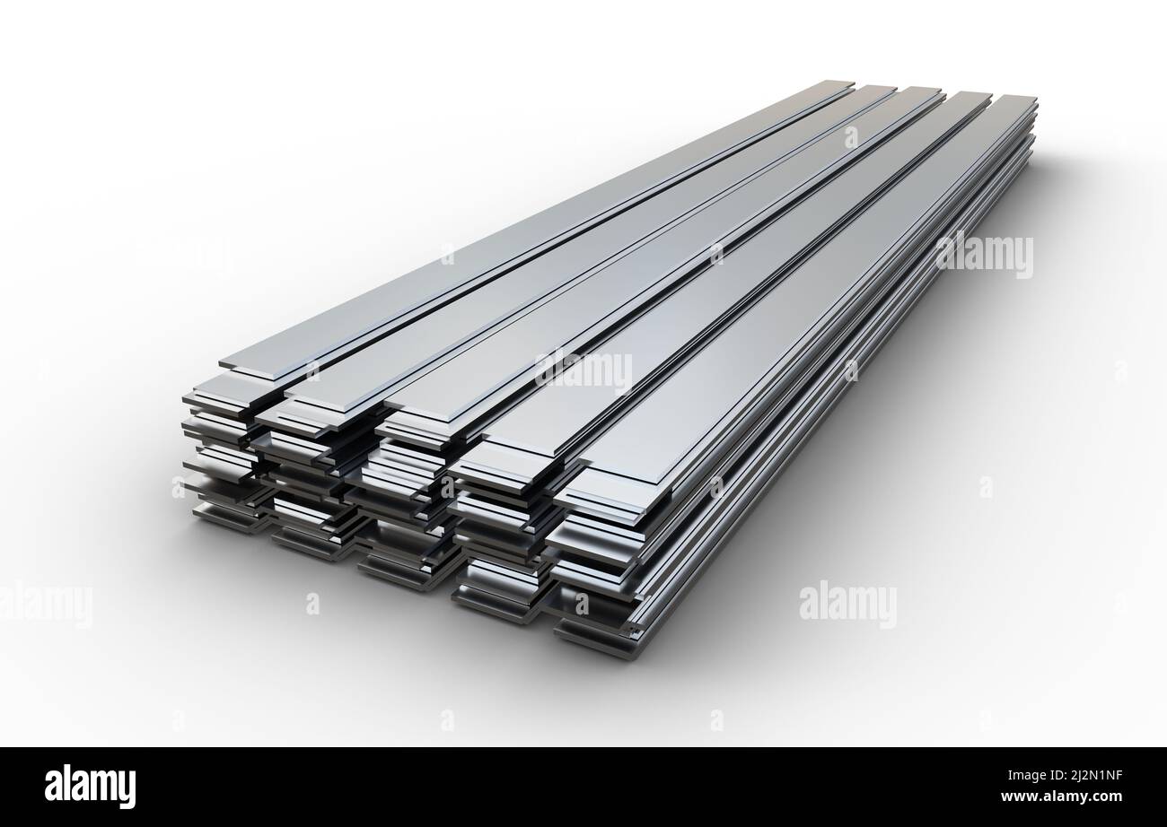 Steel on light background, 3d illustration Stock Photo - Alamy