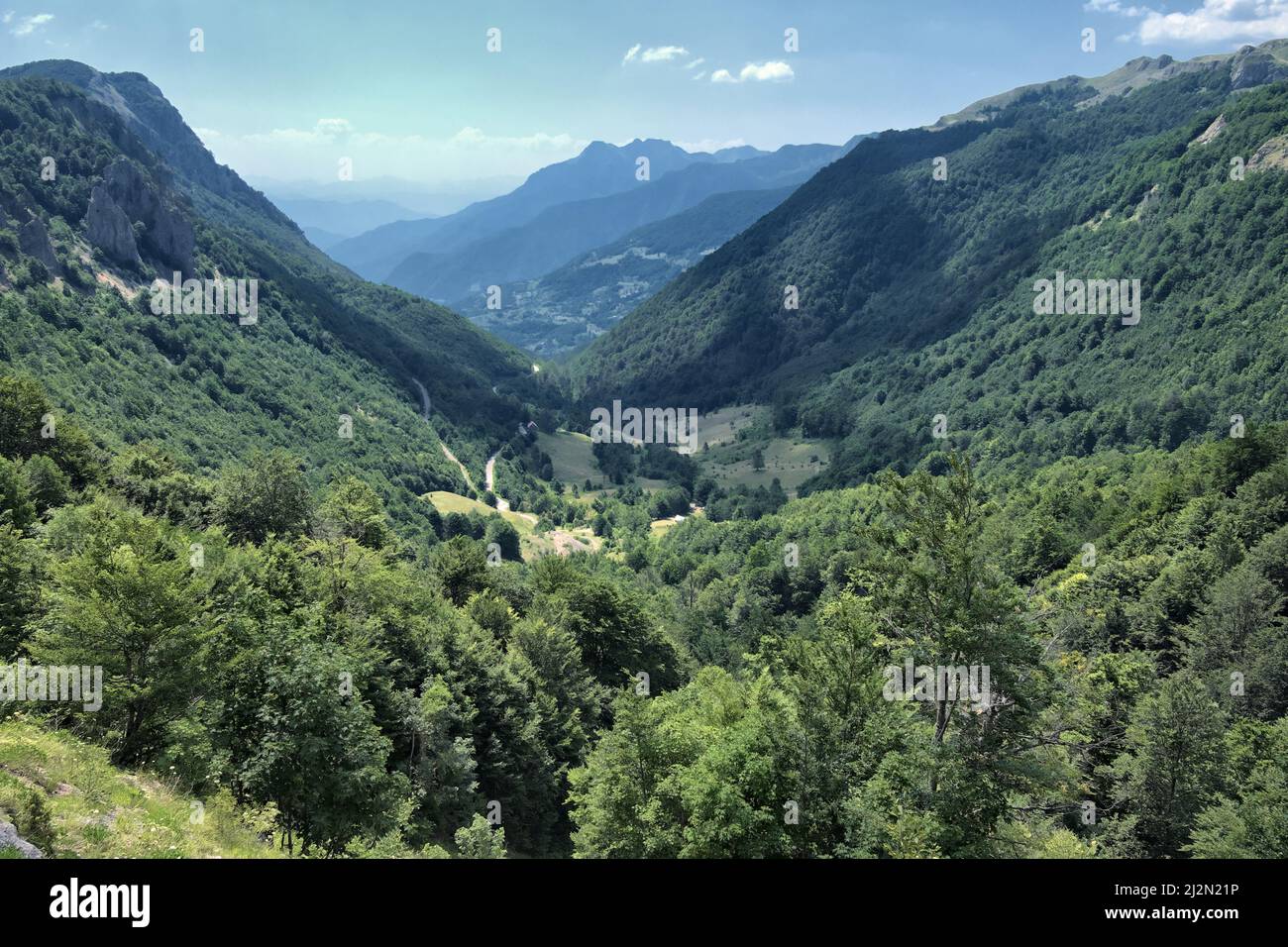 lush valley between mountains of Montenegro Stock Photo - Alamy