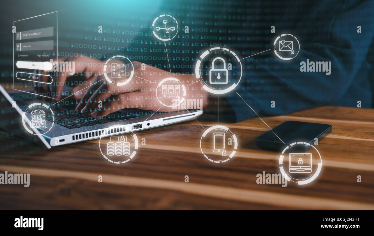 Technology Security Access and Data Privacy Login Protection Concept ...