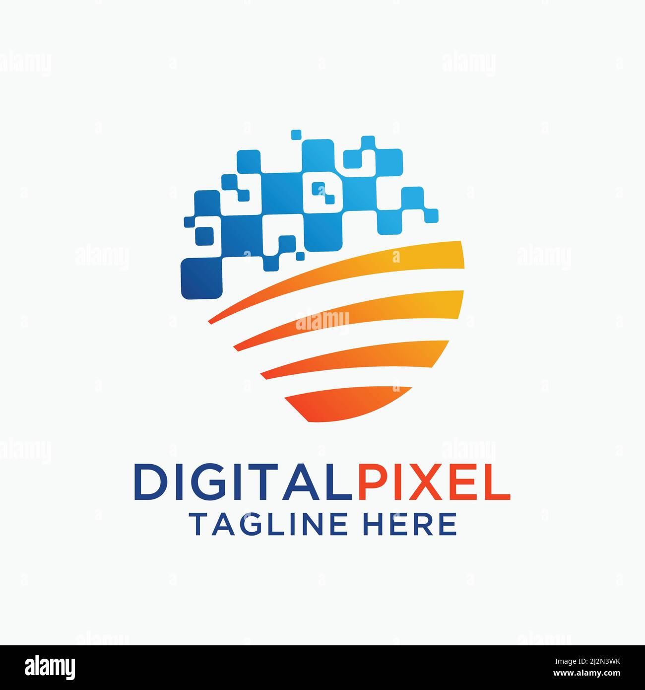 Abstract digital pixel logo design Stock Vector Image & Art - Alamy