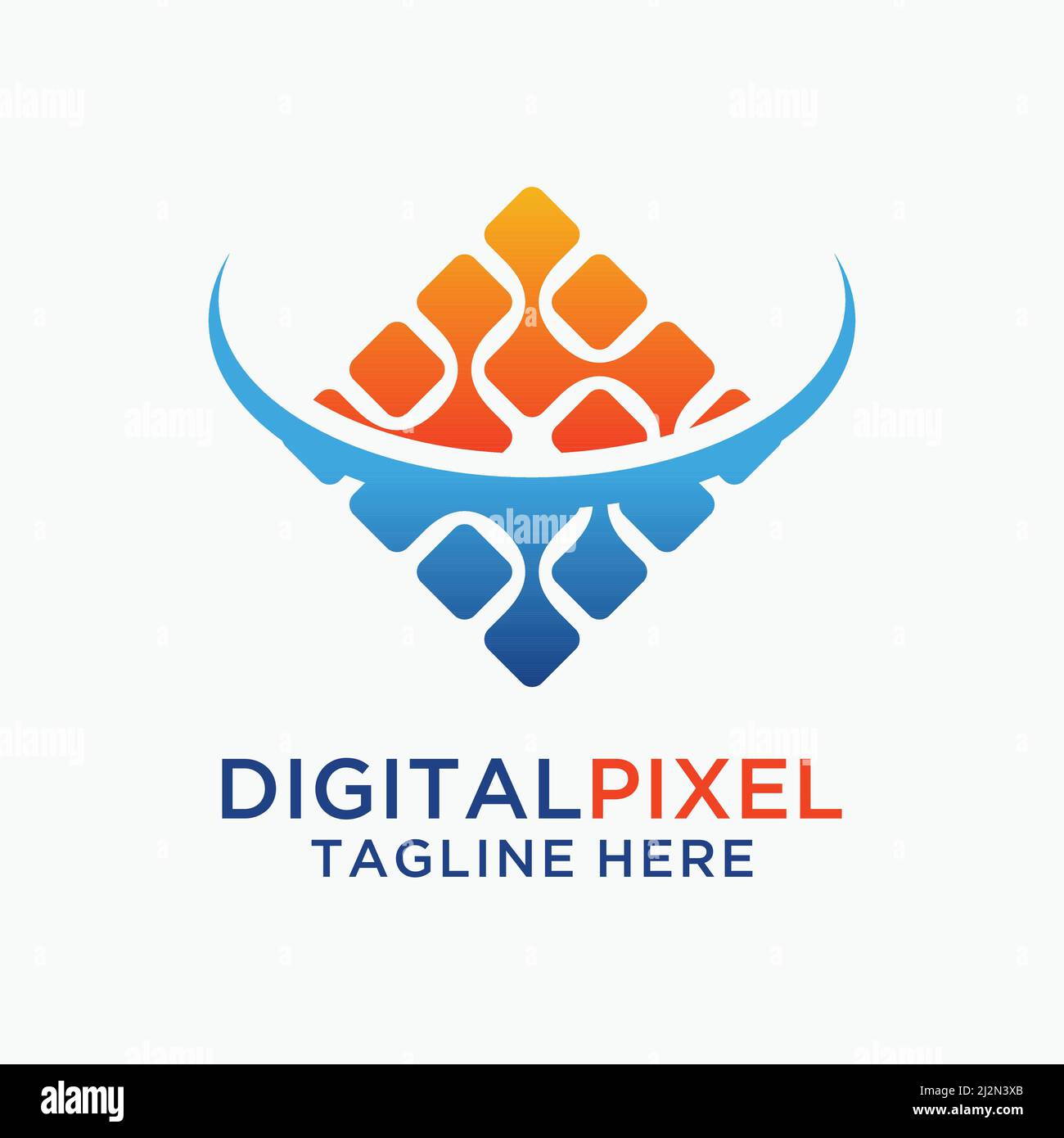 Abstract digital pixel logo design Stock Vector Image & Art - Alamy