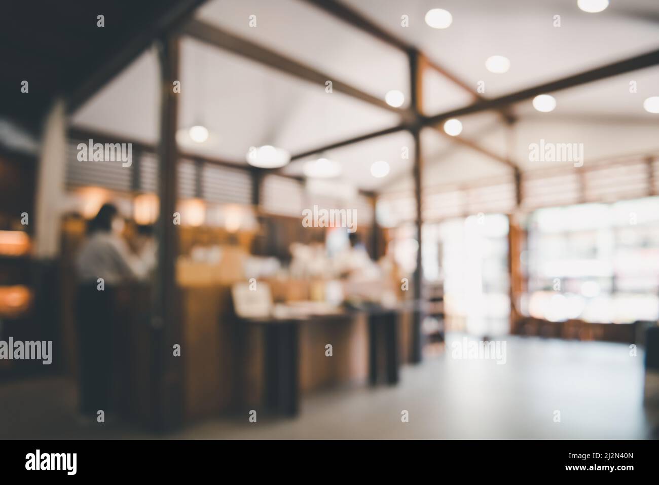 Coffee Cafe Shop Background, Abstract Defocused Blur of Interior Coffee ...