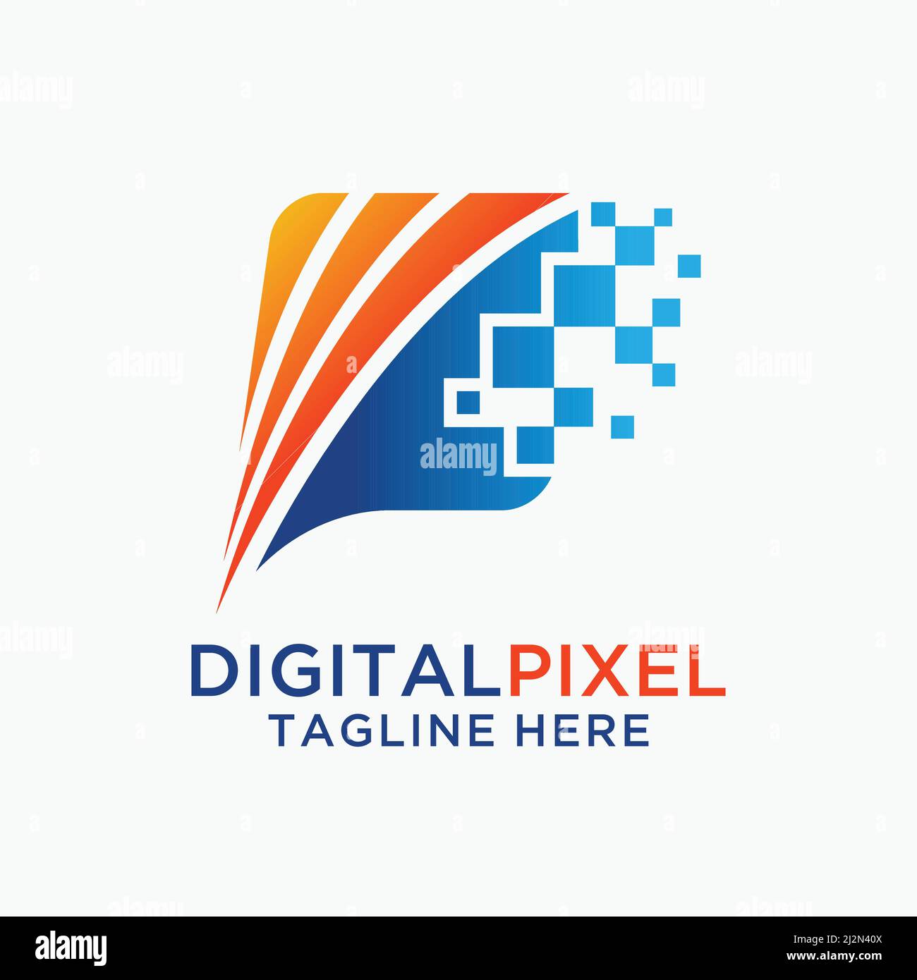 Abstract digital pixel logo design Stock Vector Image & Art - Alamy