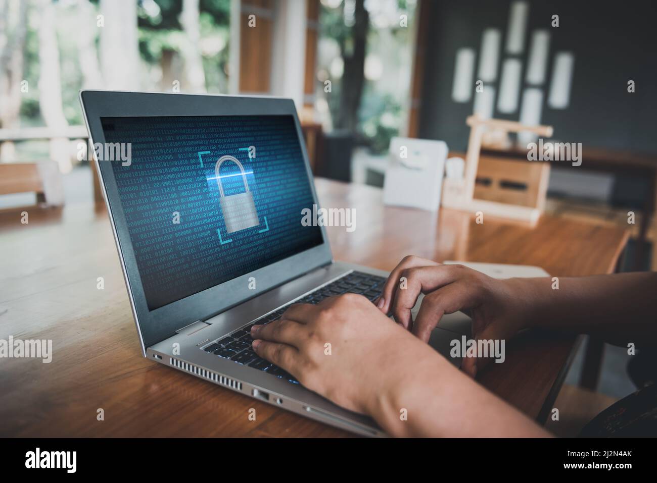 Technology Internet Cyber Secure for Database Privacy, Security Laptop ...