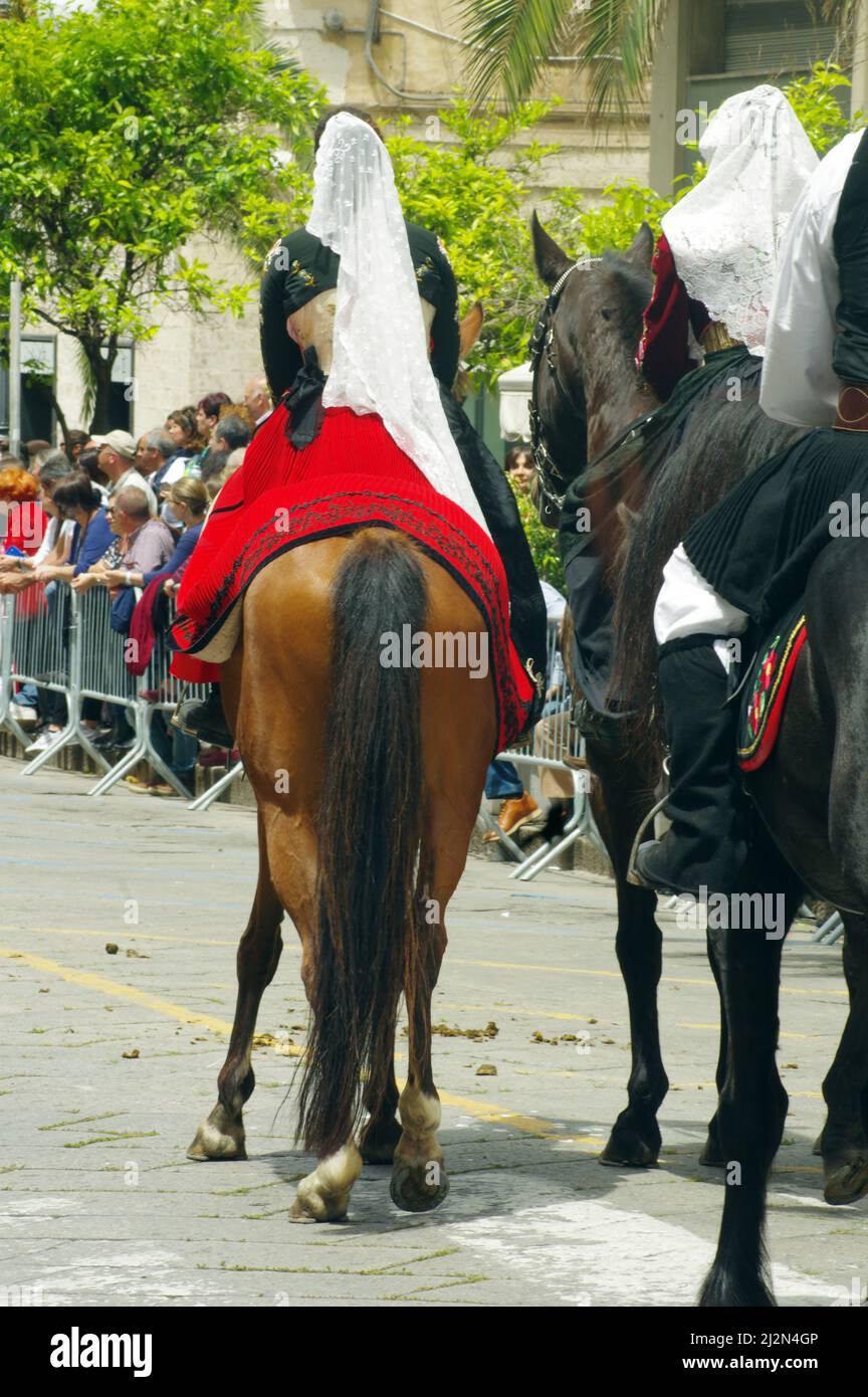 Sassari, Sardinia, Italy. Cavalcata Sarda, traditional parade of ...
