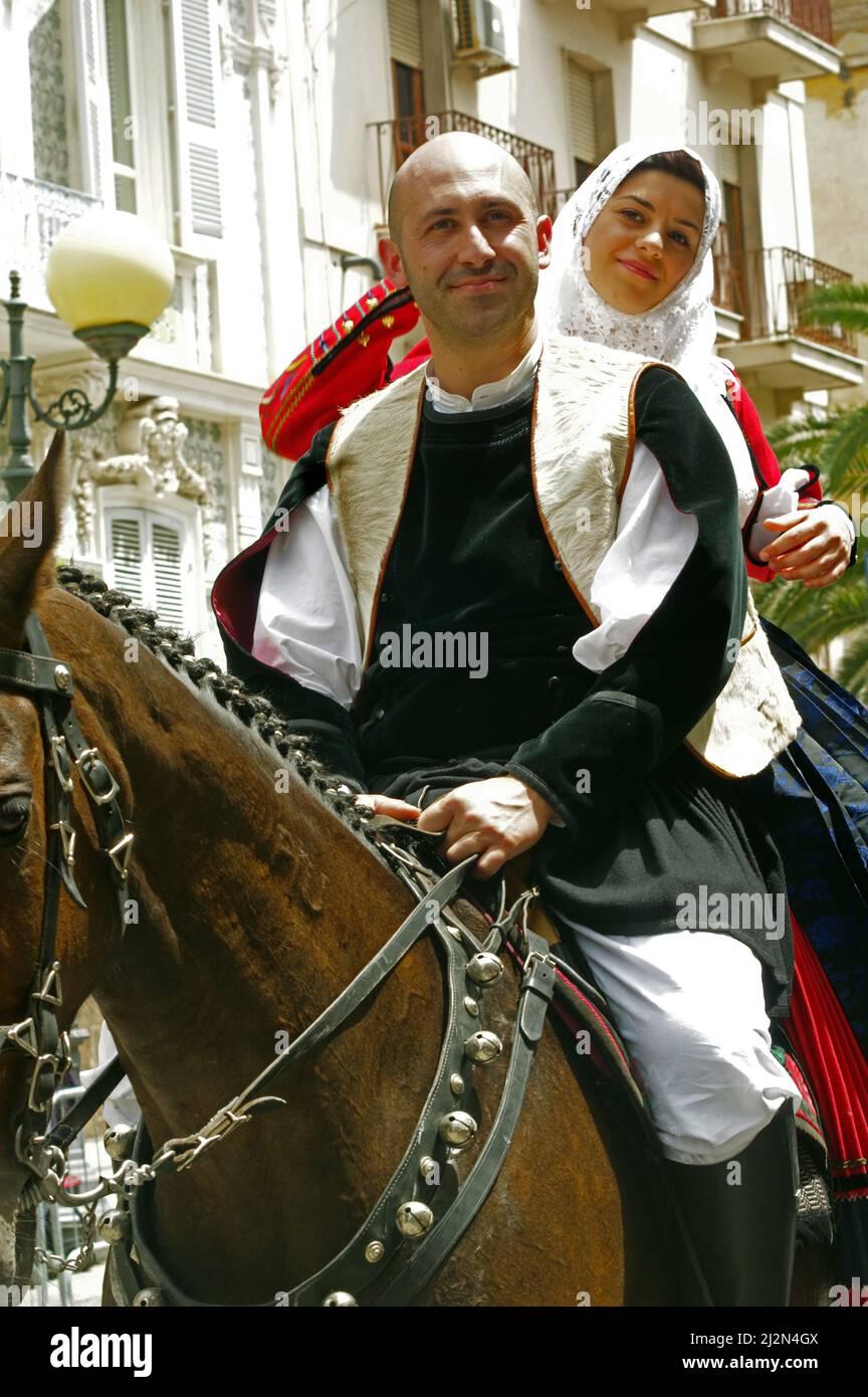 Sassari, Sardinia, Italy. Cavalcata Sarda, traditional parade of ...