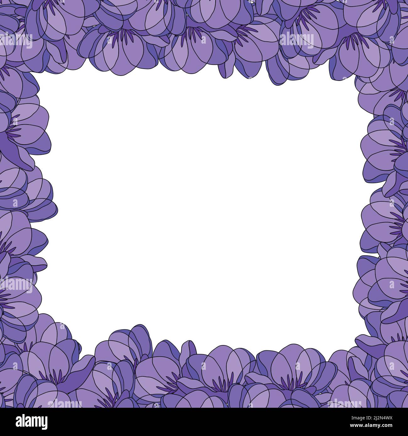 Spring illustration with violet tulips. Happy birthday, holiday ...