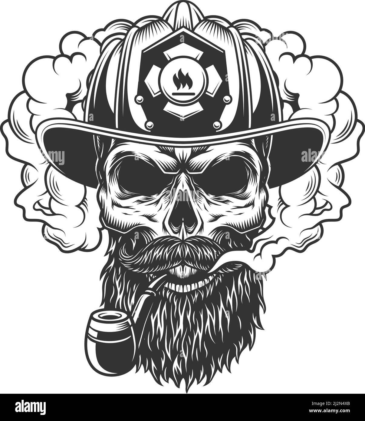 Firefighter Skull Vector