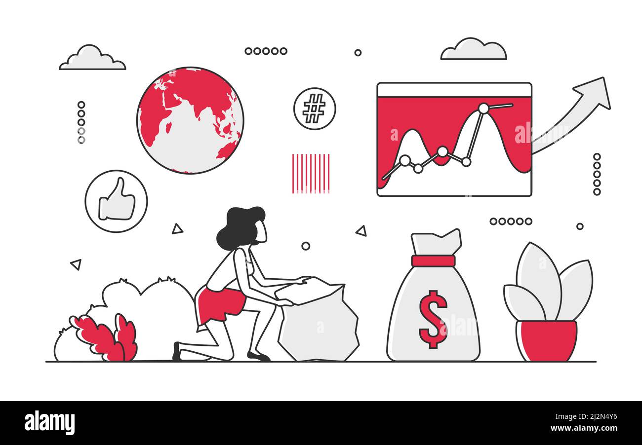 Global economic market growth. Financial progress and economy ...