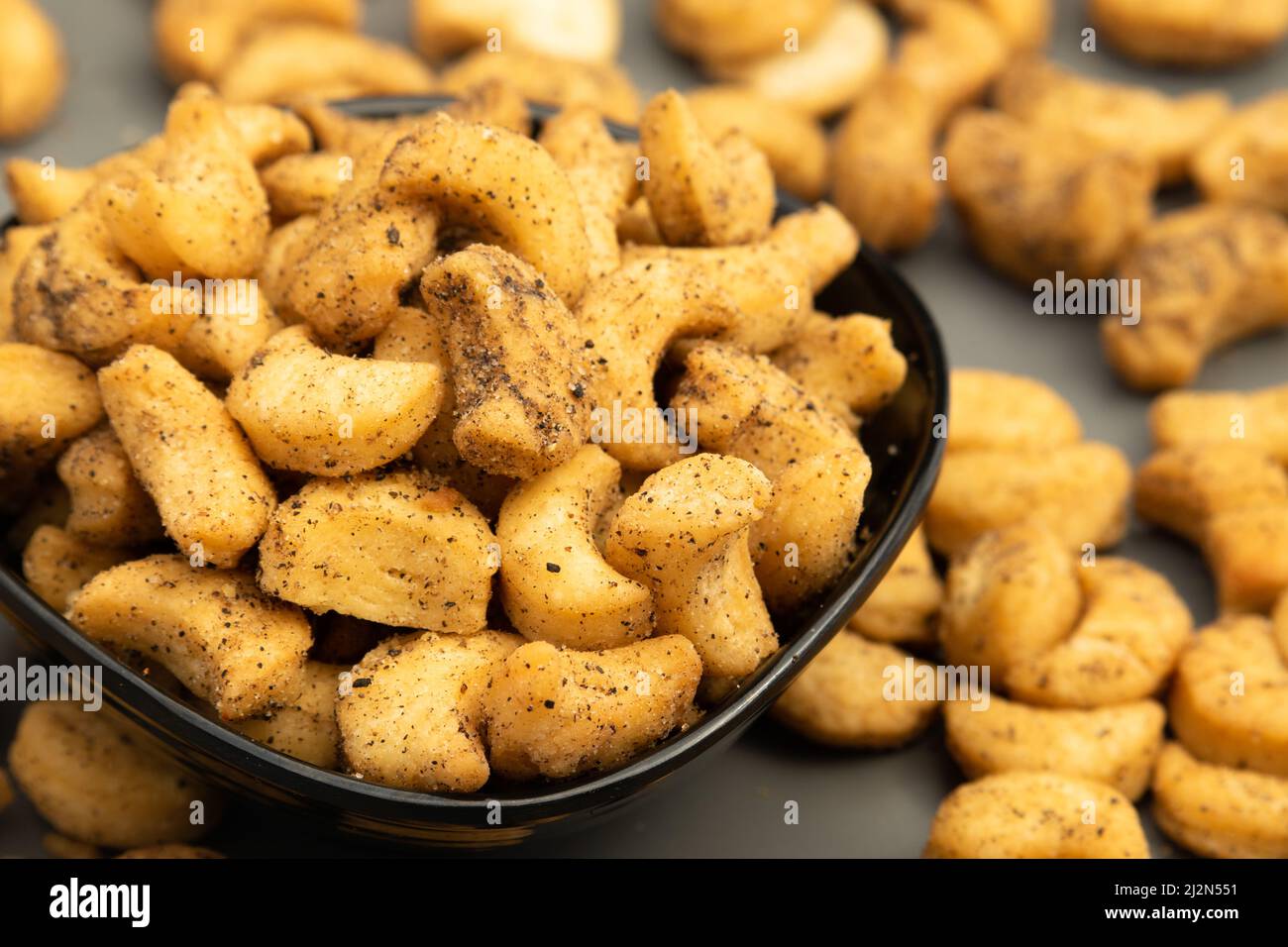 Roasted Namkeen Chatpata Masala Kaju Biscuits Are Spicy Salted Savory ...