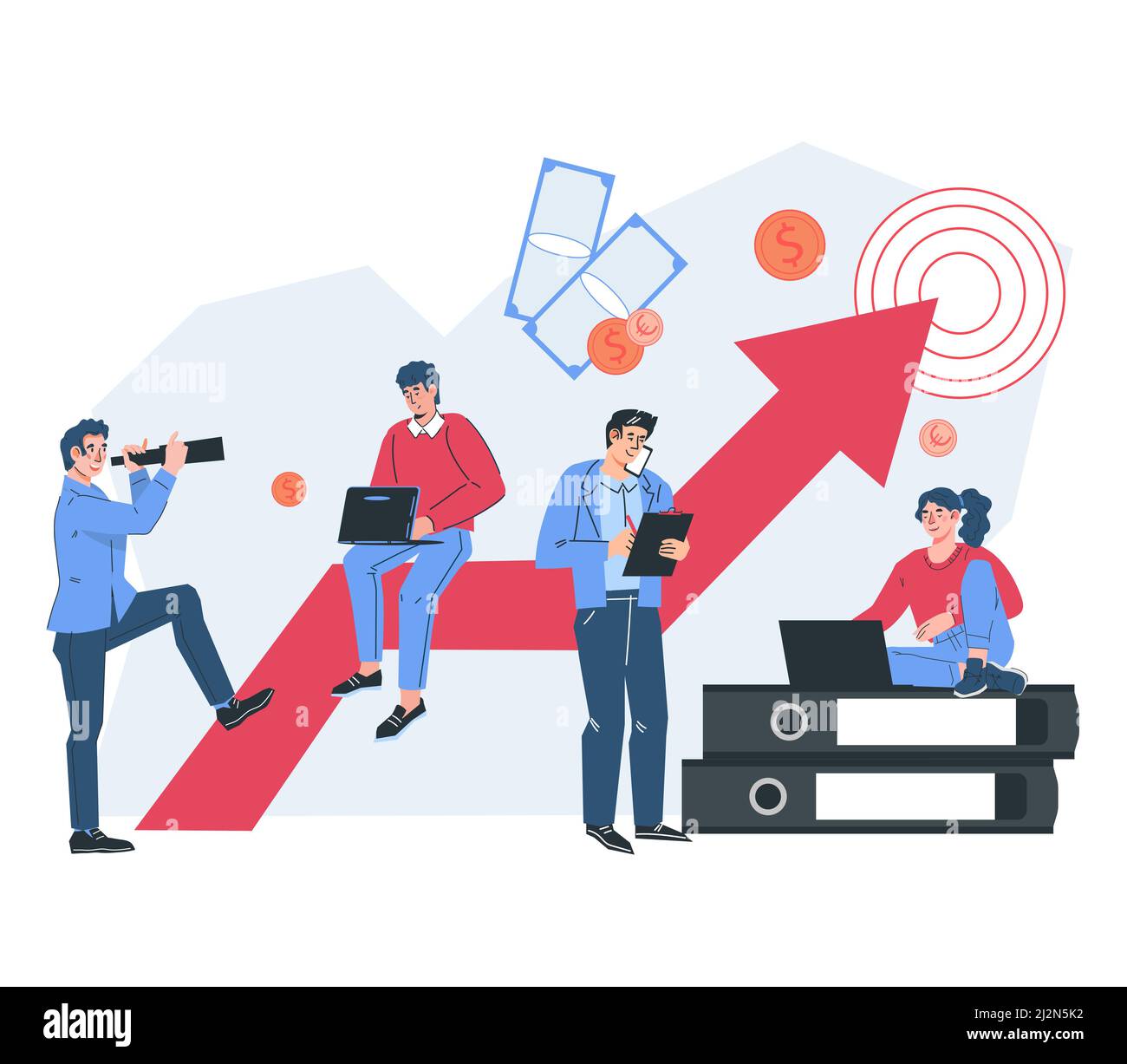 Income increase, capital and company profit concept. Business growth ...