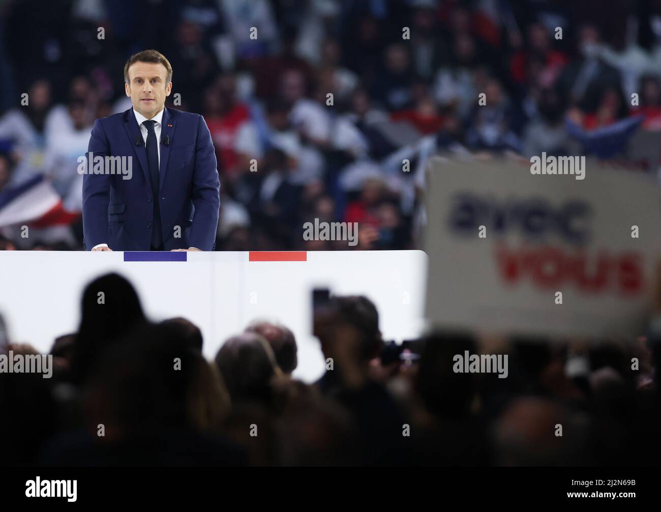 Paris, France. 2nd Apr, 2022. French President Emmanuel Macron ...