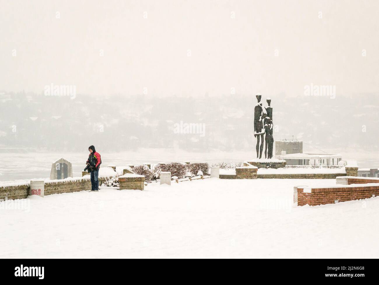Memorial to the victims of the Novi Sad raid in 1942 on Serbs, Jews and ...