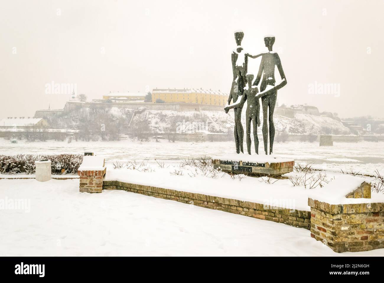 Memorial to the victims of the Novi Sad raid in 1942 on Serbs, Jews and ...