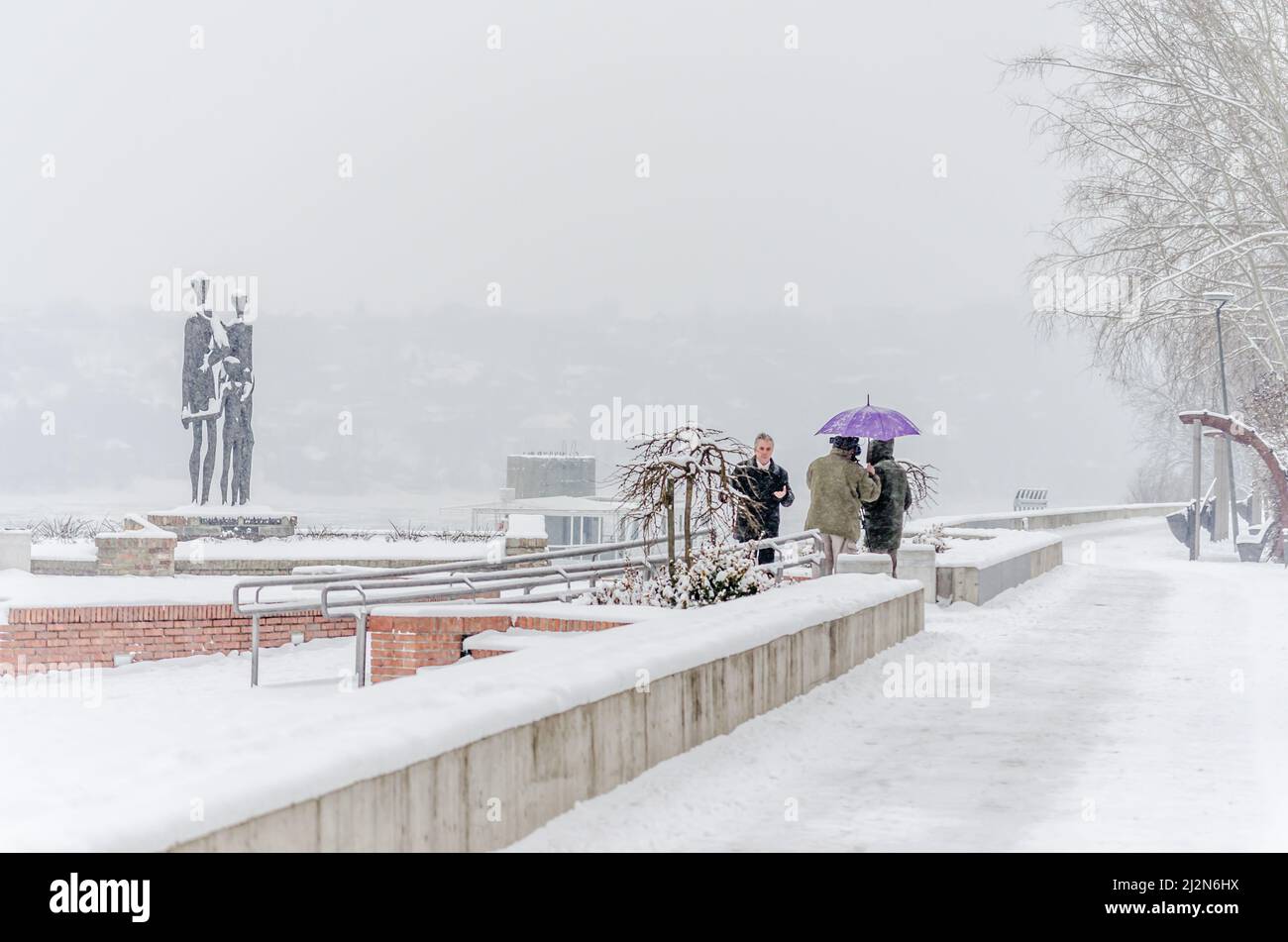 Memorial to the victims of the Novi Sad raid in 1942 on Serbs, Jews and ...
