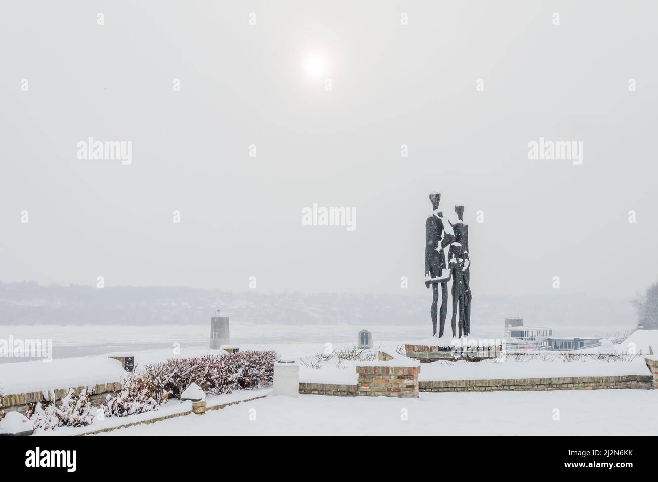 Memorial to the victims of the Novi Sad raid in 1942 on Serbs, Jews and ...