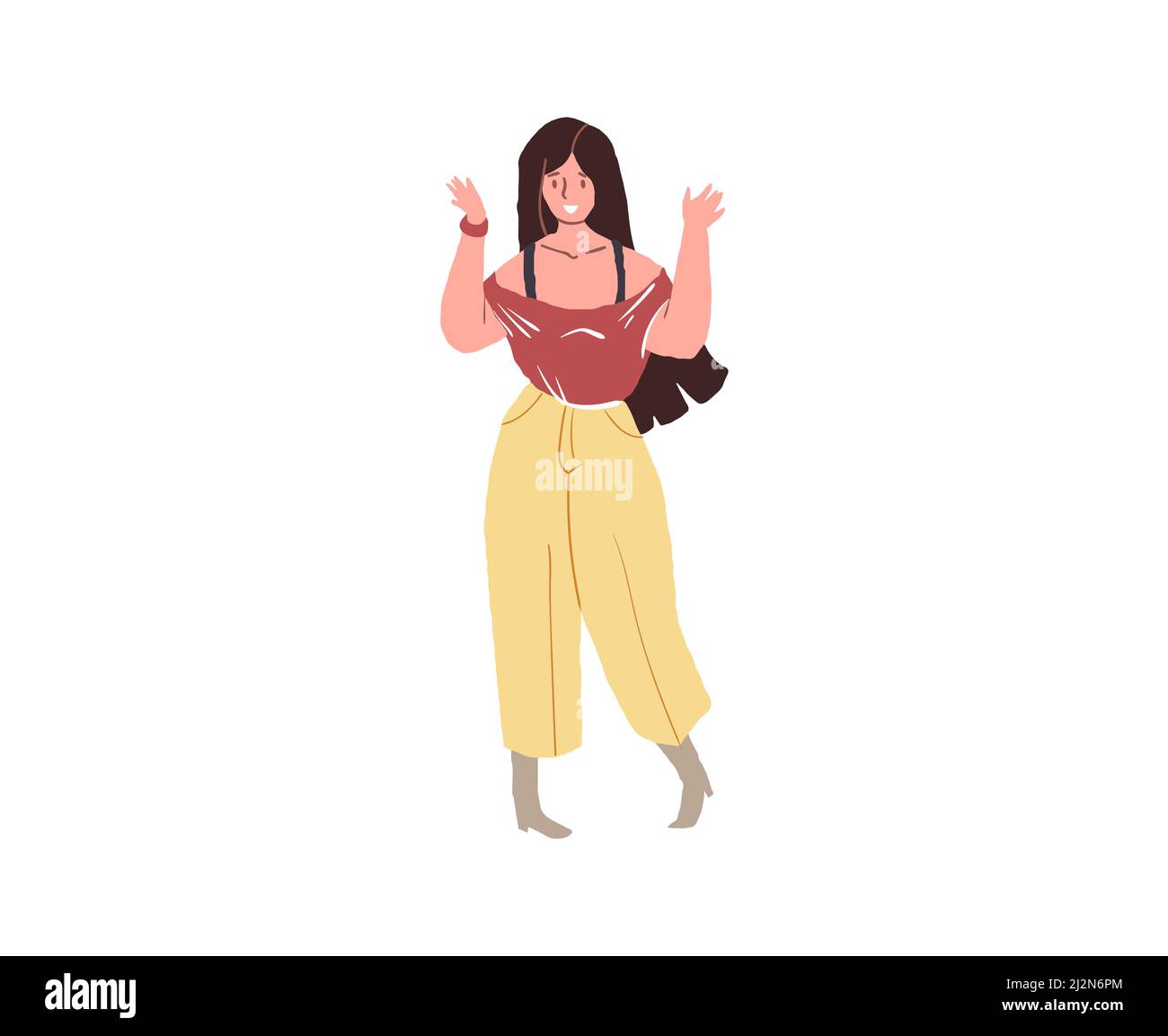 Flat cartoon happy character in joyful mood,positive emotions vector ...