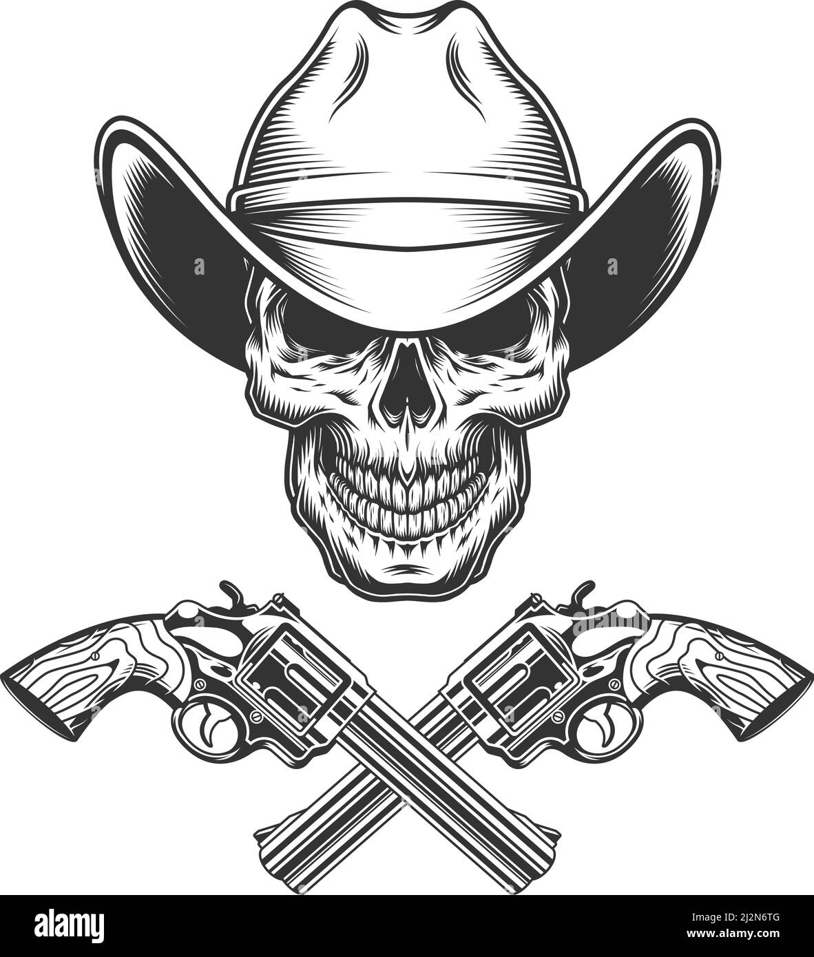 Skull And Crossed Revolvers